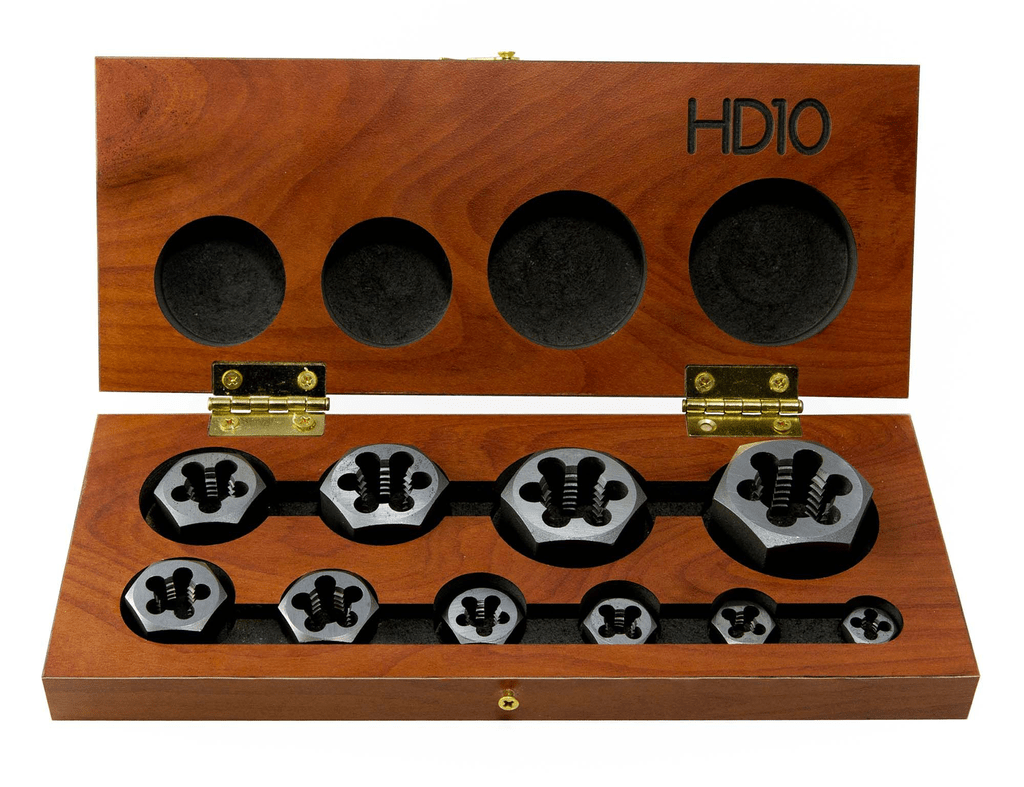 10PC HEX RETHREADING DIE SET NF CARBON STEEL