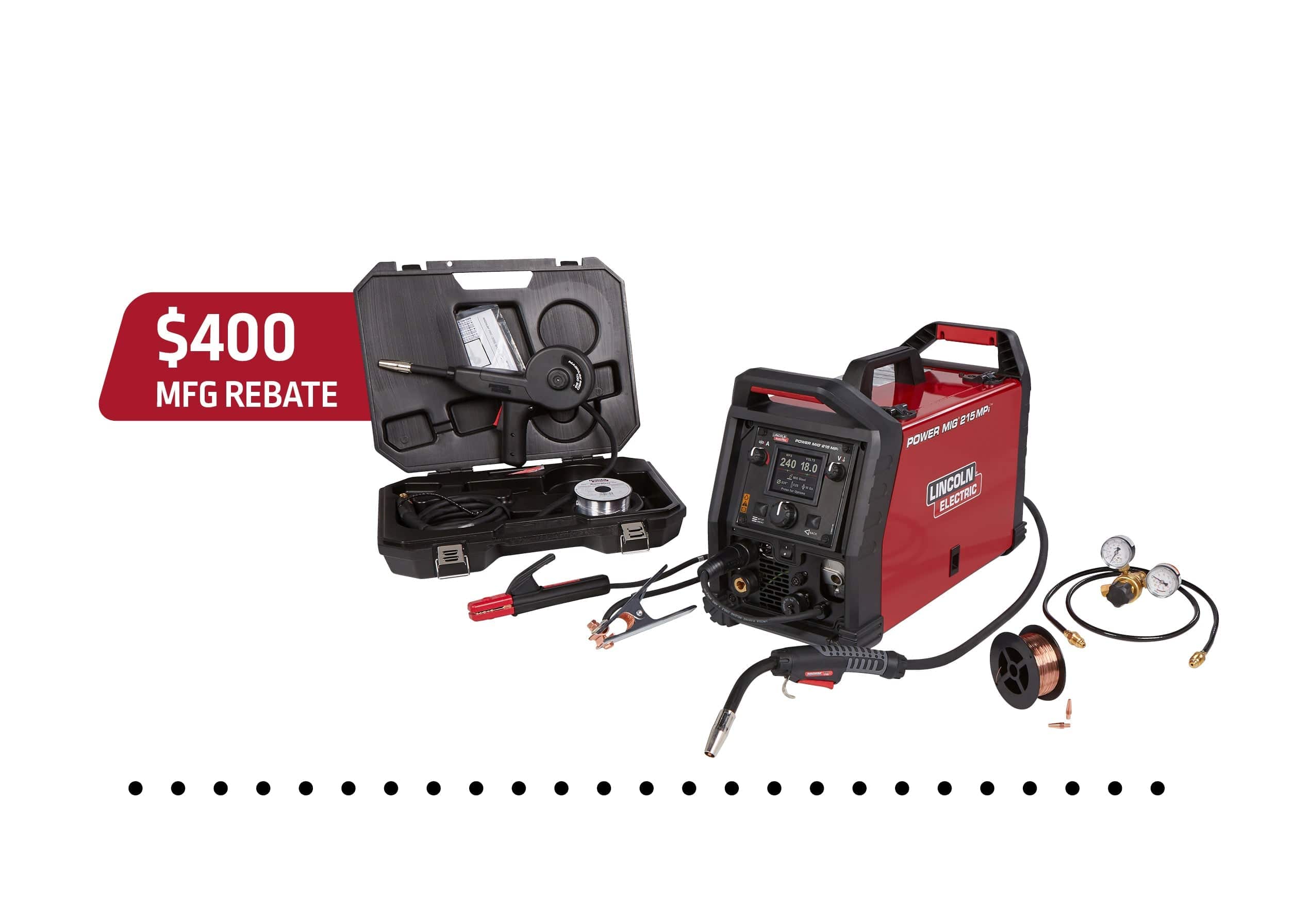 Lincoln POWER MIG® 215 MPi™ Multi-Process Welder - Aluminum One Pak