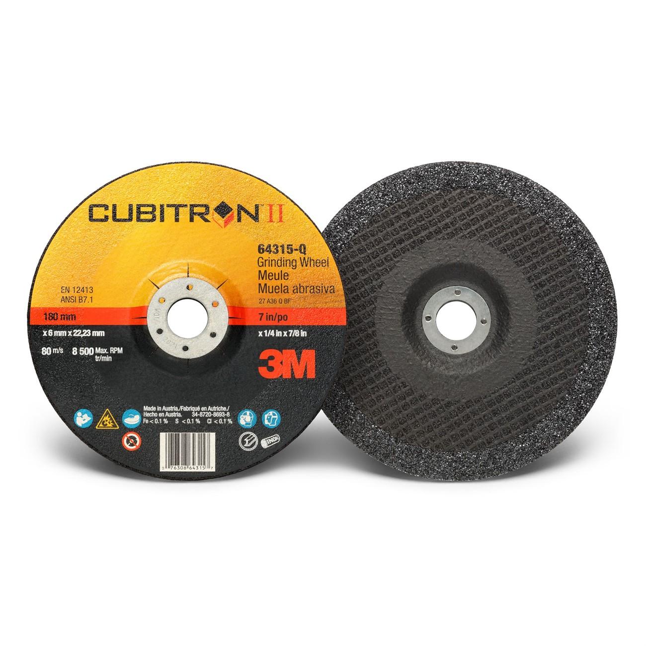 3M Cubitron II Wheel Depressed Center Right Angle 7 Inch Dia